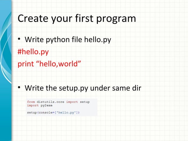 A useful tools in windows py2exe(optional) | PPT