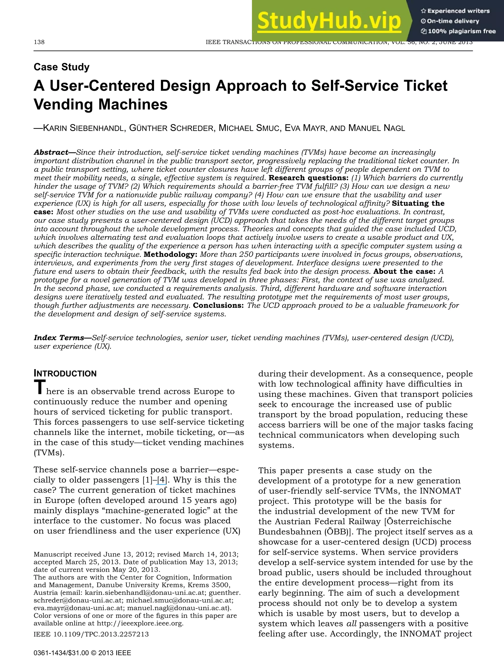 A User-Centered Design Approach To Self-Service Ticket Vending Machines ...
