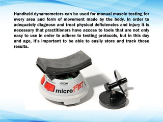 A User Guide To The Microfet 2 Hand Held Dynamometer | PDF