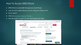A users guide to ebscohost | PPTX