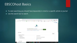 A users guide to ebscohost | PPTX
