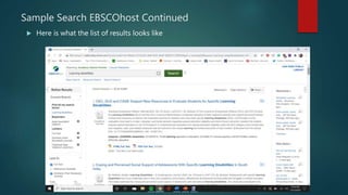 A users guide to ebscohost | PPTX