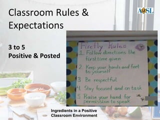 AUSL Classroom Environment -- TCA | PPTX