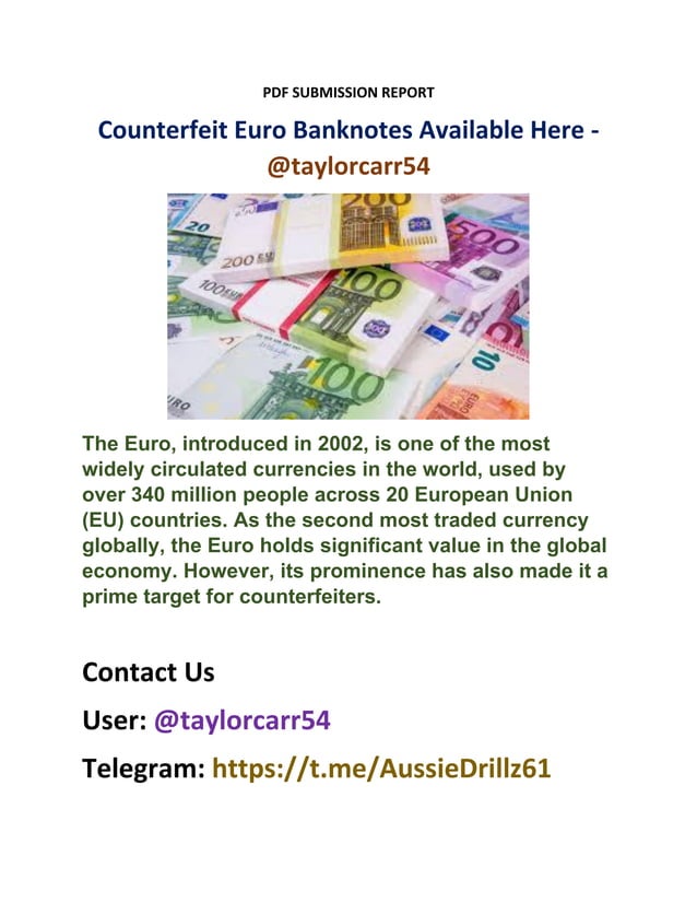 Counterfeit Euro Banknotes Available Here - @taylorcarr54 | PDF
