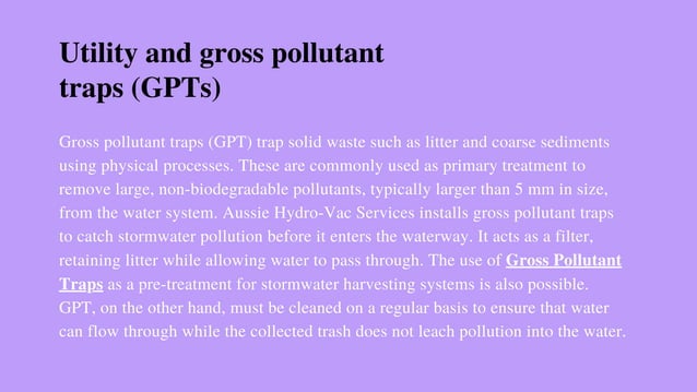 Vacuum Digging and Gross Pollutant Traps That Leave You Cleaner ...