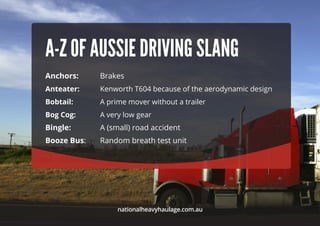 Aussie slang and Truckie talk explained | PDF