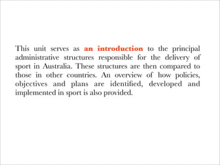 Australian Sports System: An Introduction | PDF