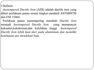 Austempered ductile iron | PPTX