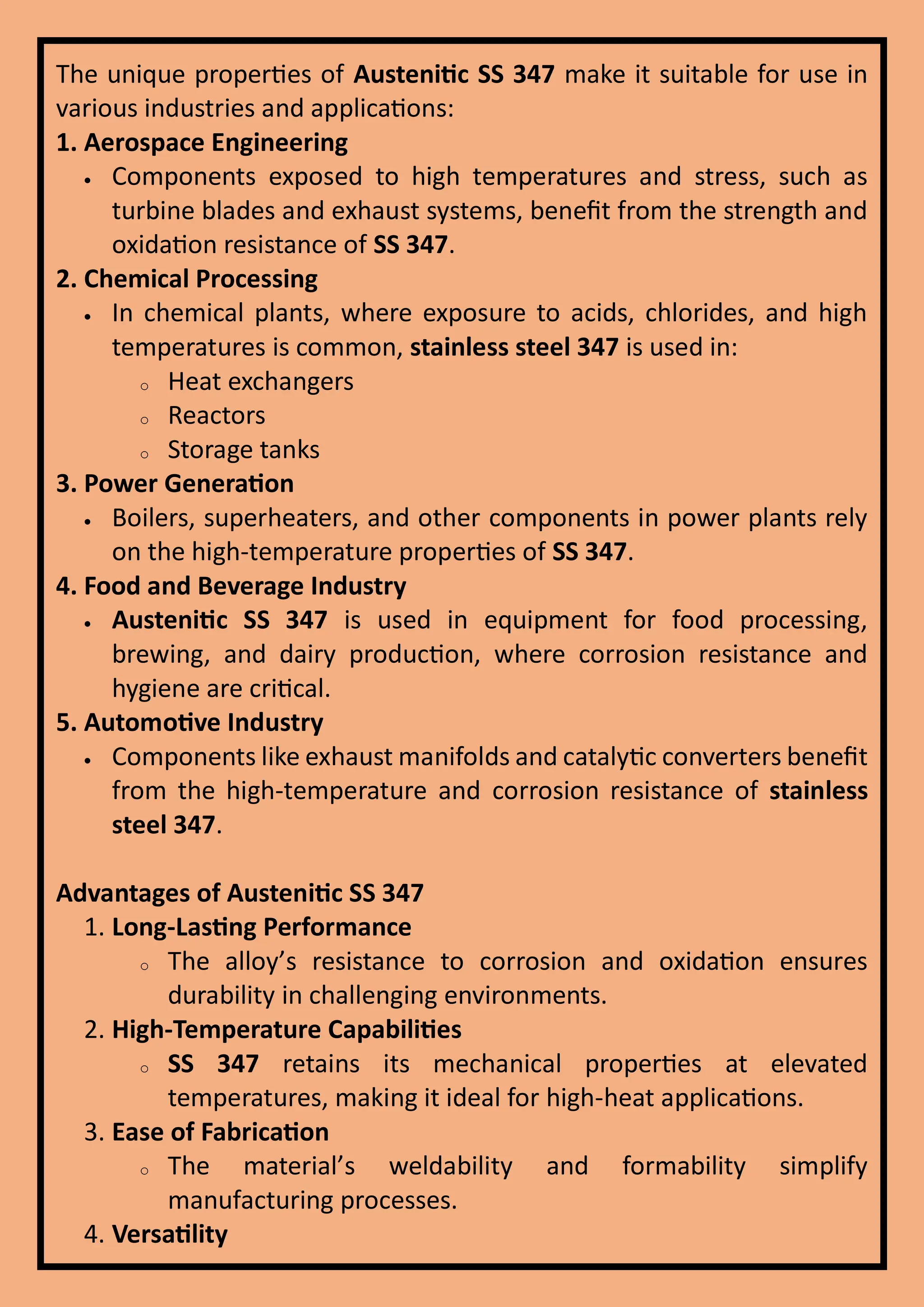Austenitic SS 347: A Comprehensive Overview | PDF