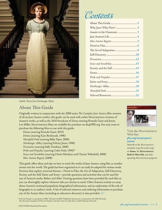 Teacher's guide - Jane Austen | PDF