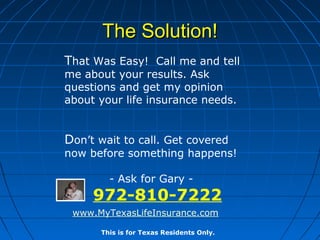 Austin Life Insurance Quote - Call 972-810-7222 | PPT