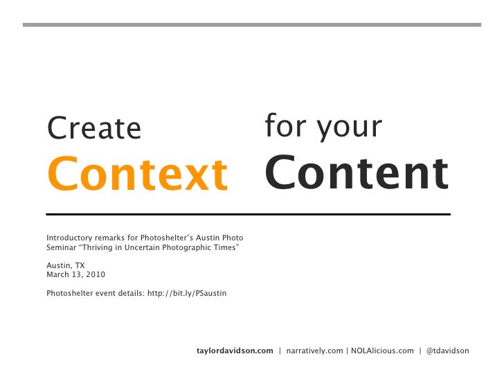 Creating Context for your Content