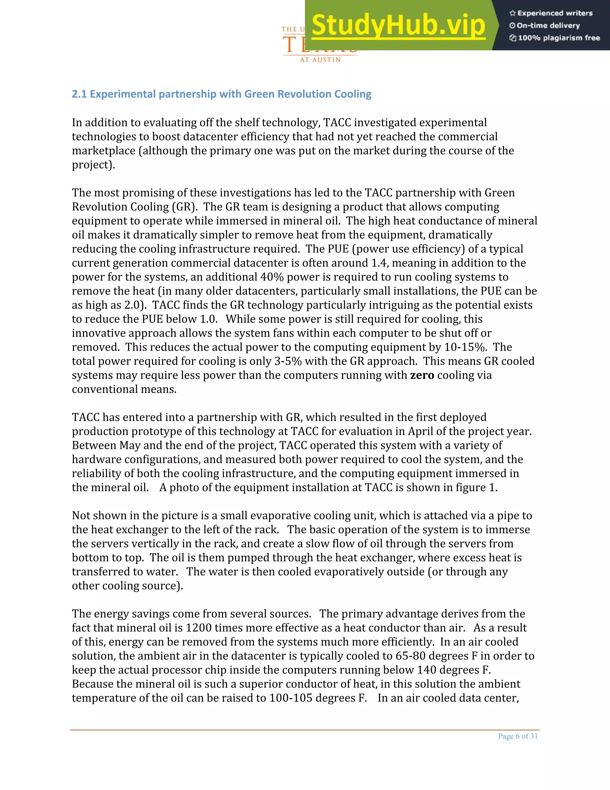 Austin Data Center Project Feasibility Study TACC SECO Final ...