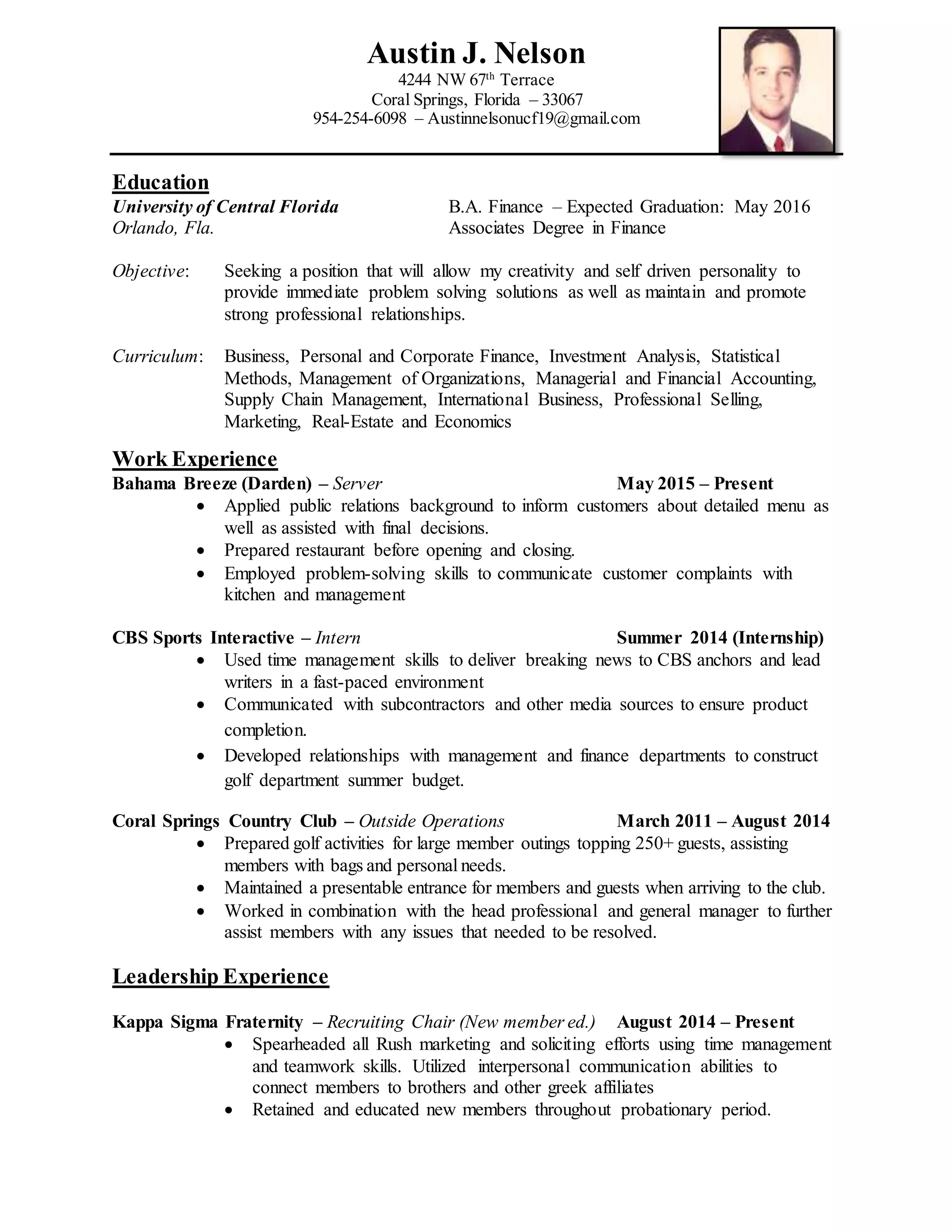 Austin nelson resume 2015 | DOCX