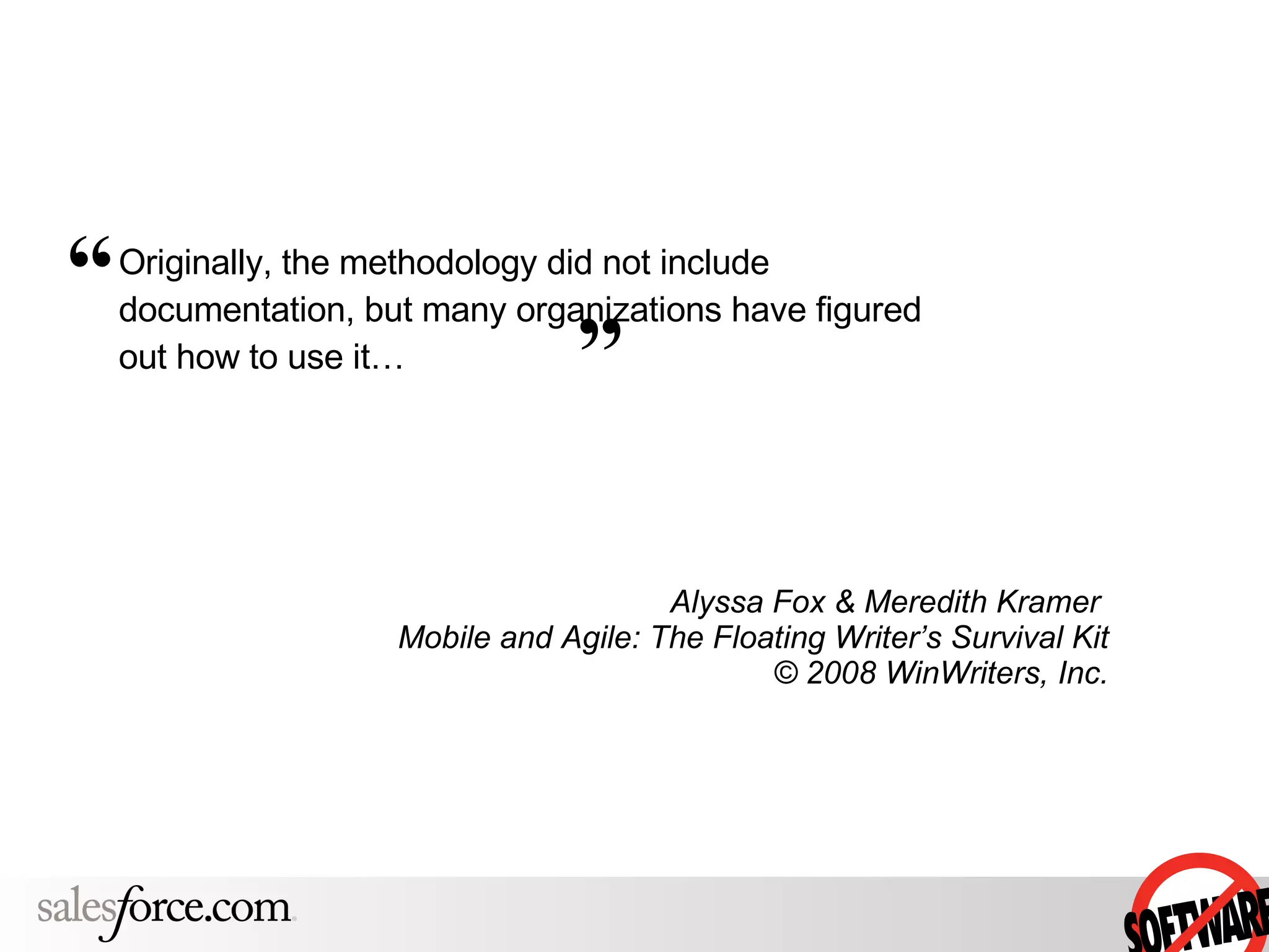 Writing within an Agile Development Environment | PPT