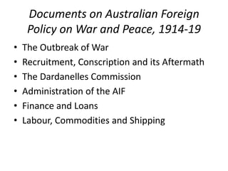 Australia in-war-and-peace-1914-19 | PPTX