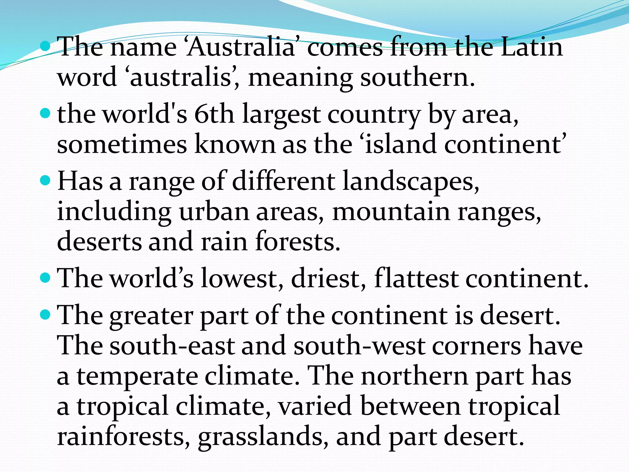 Australia presentation for students. | PPTX