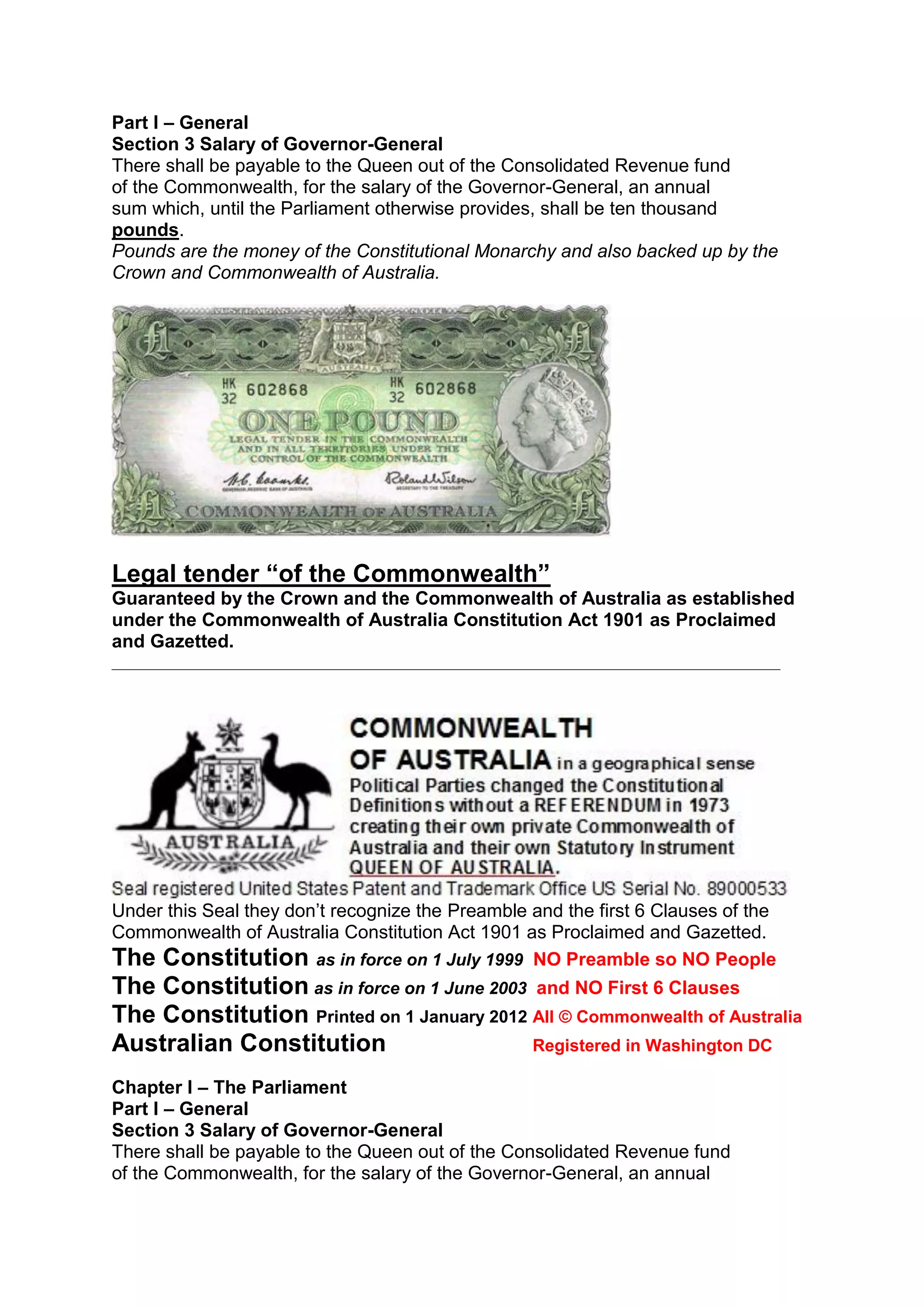 Australia acts 1985 1986 treason from 1973 - rewrite | PDF