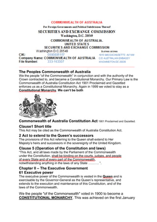 Australia acts 1985 1986 treason from 1973 - rewrite | PDF