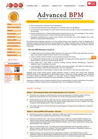 Australia Advanced BPM Workshop | PDF | Web Conferencing | Computer Software and Applications