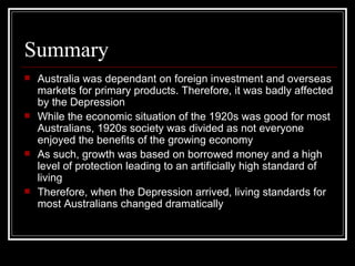 Australia and the 1930s | PPT
