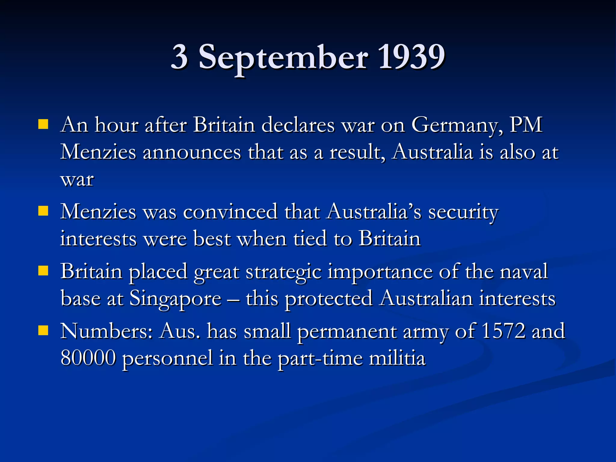 Australia and World War Two | PPT