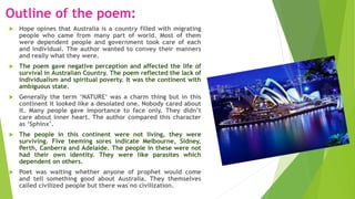 Australia Poem by A.D.Hope