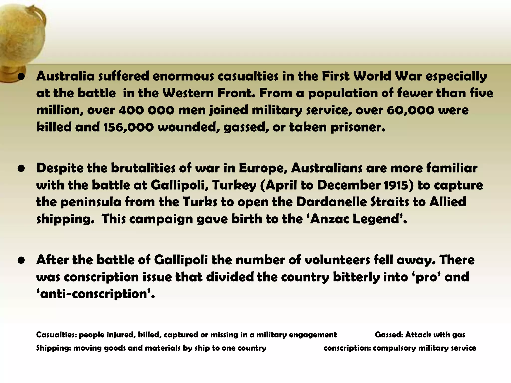 Australia at war | PPTX