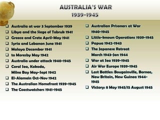 Australia at war | PPTX