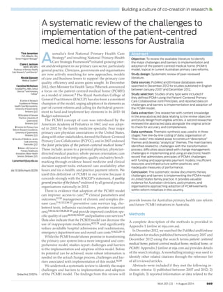 A systematic review of the challenges to implementation of the patient ...