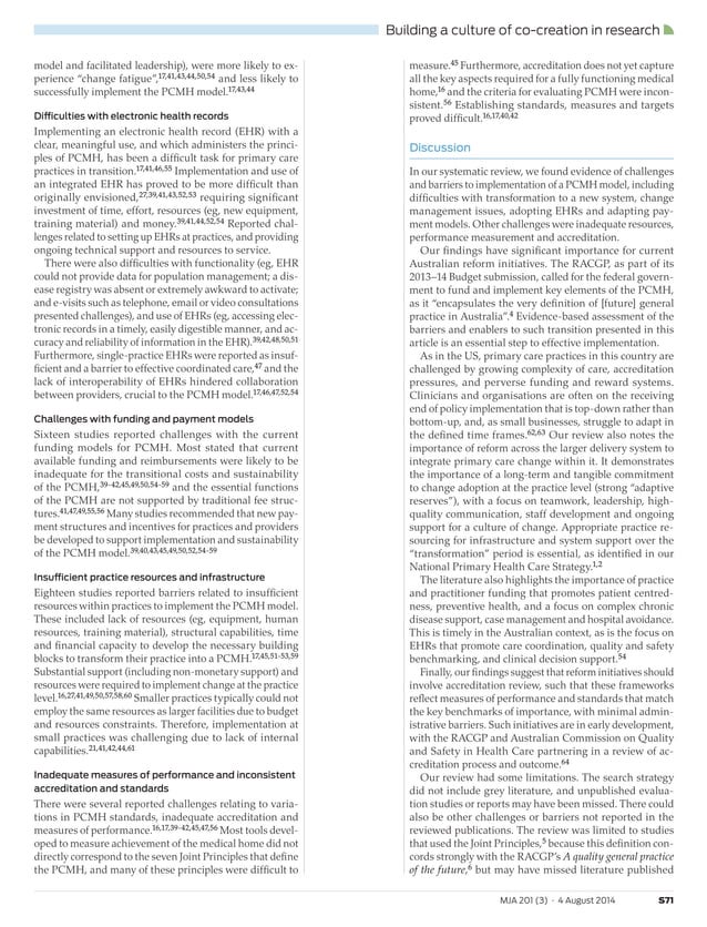 A systematic review of the challenges to implementation of the patient ...
