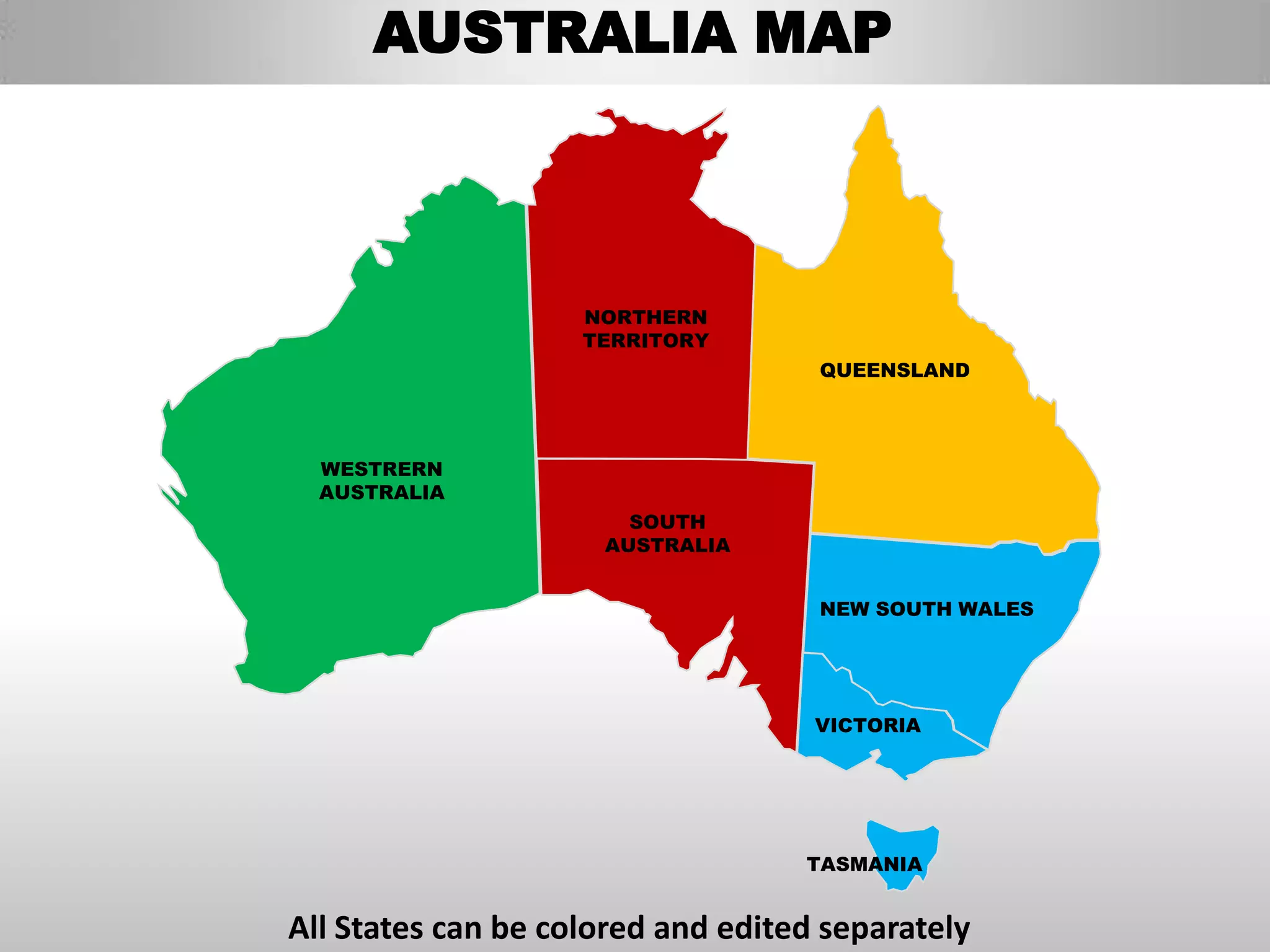Australia editable continent map with countries | PPTX