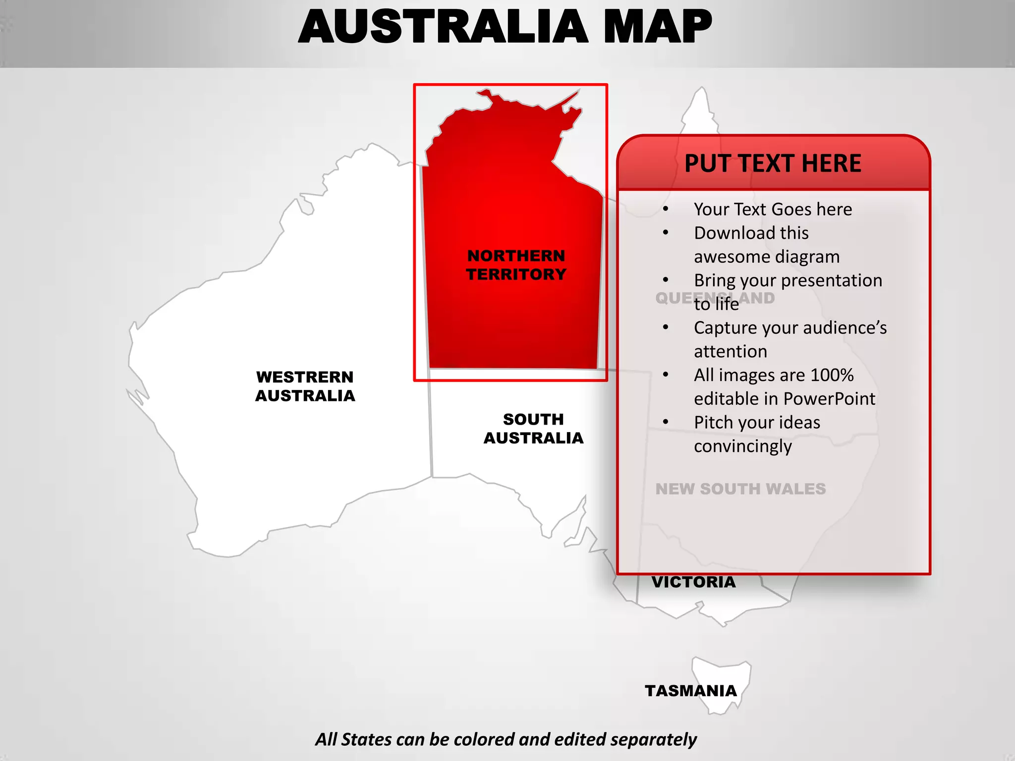 Australia editable continent map with countries | PPTX