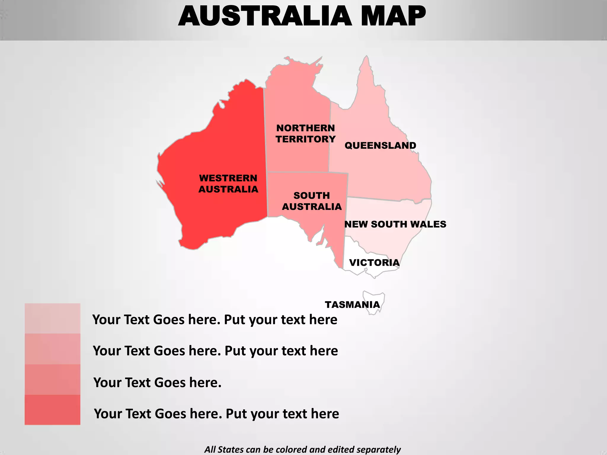 Australia editable continent map with countries | PPTX
