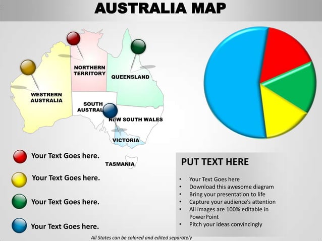 Australia editable continent map with countries | PPTX