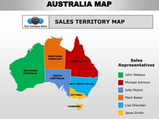 Australia editable continent map with countries | PPTX