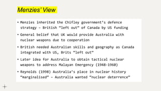 Australia in the Atomic Age: Menzies Legacy | PPTX
