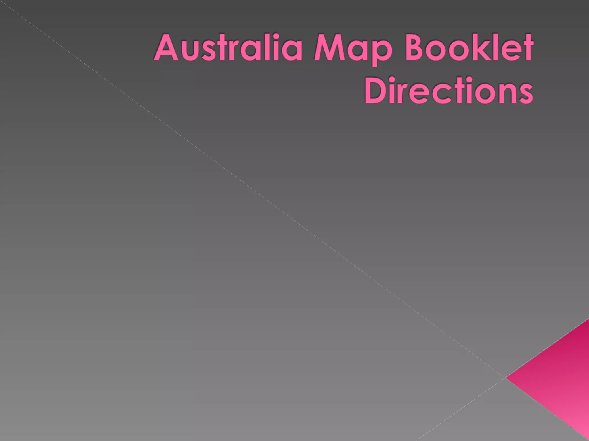 Australia Map Booklet Directions | PPT