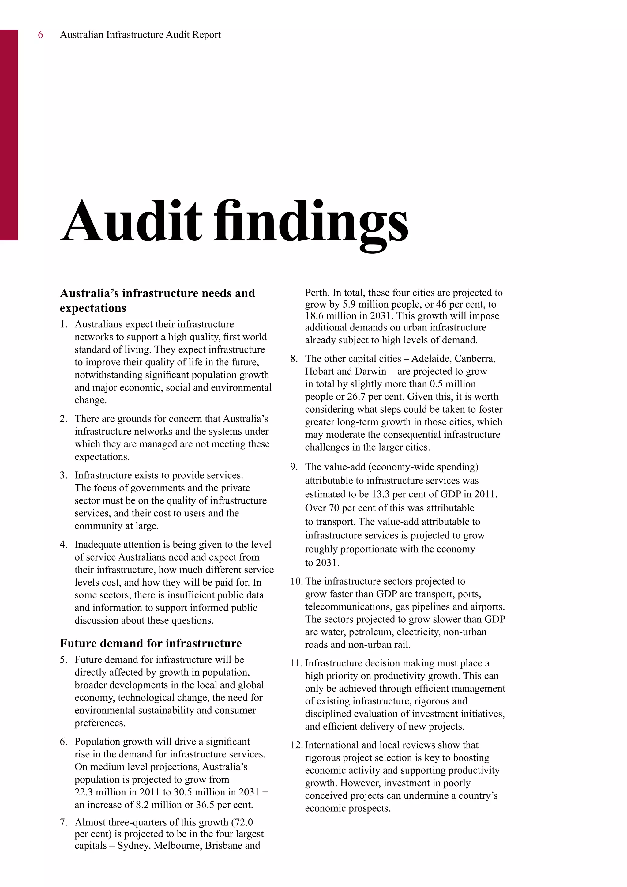 Australian infrastructure-audit-key-findings | PDF
