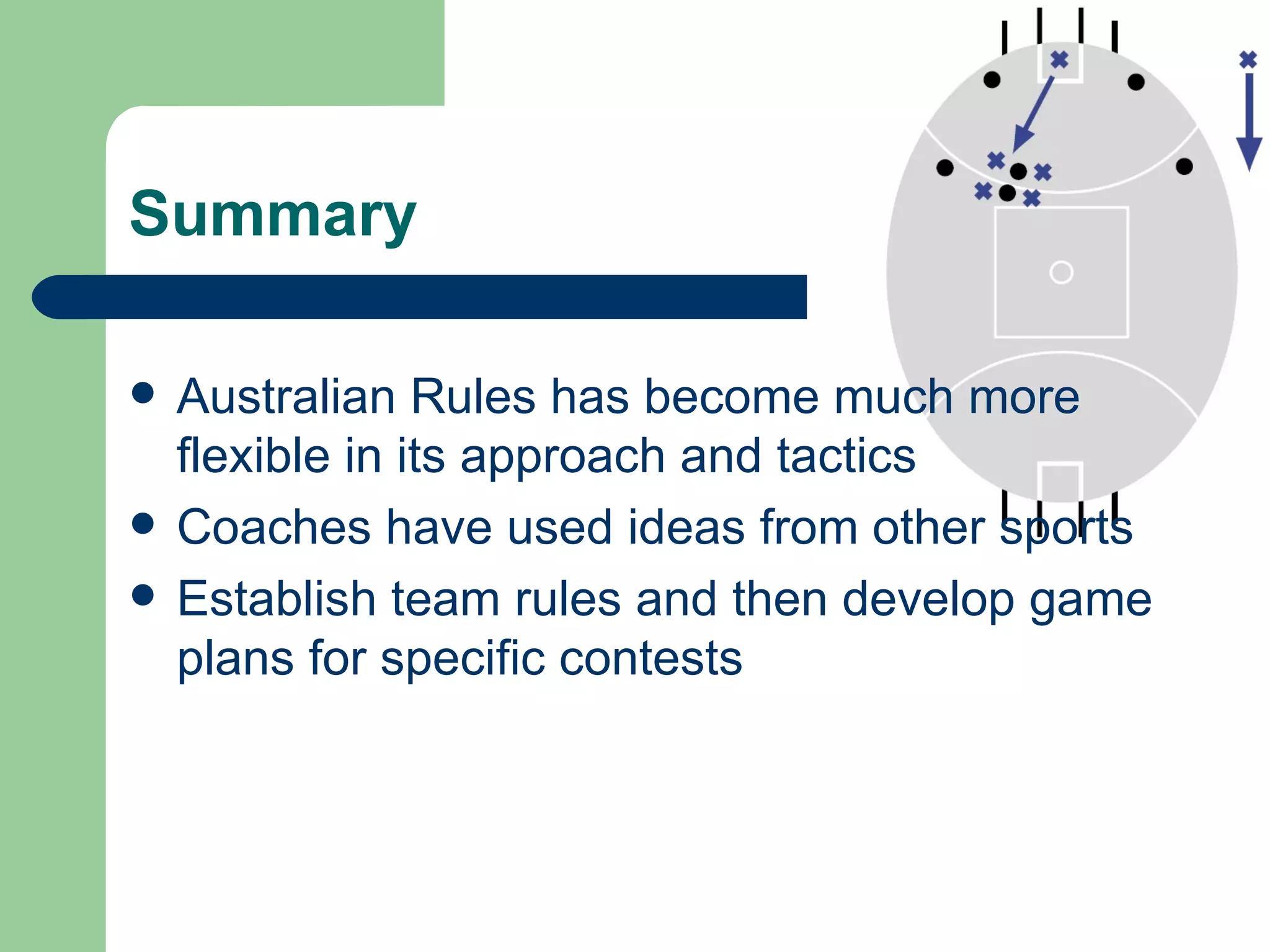 Australian rules football tactics | PPT