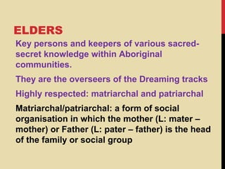 Australian aboriginal beliefs and spiritualities terminology | PPT