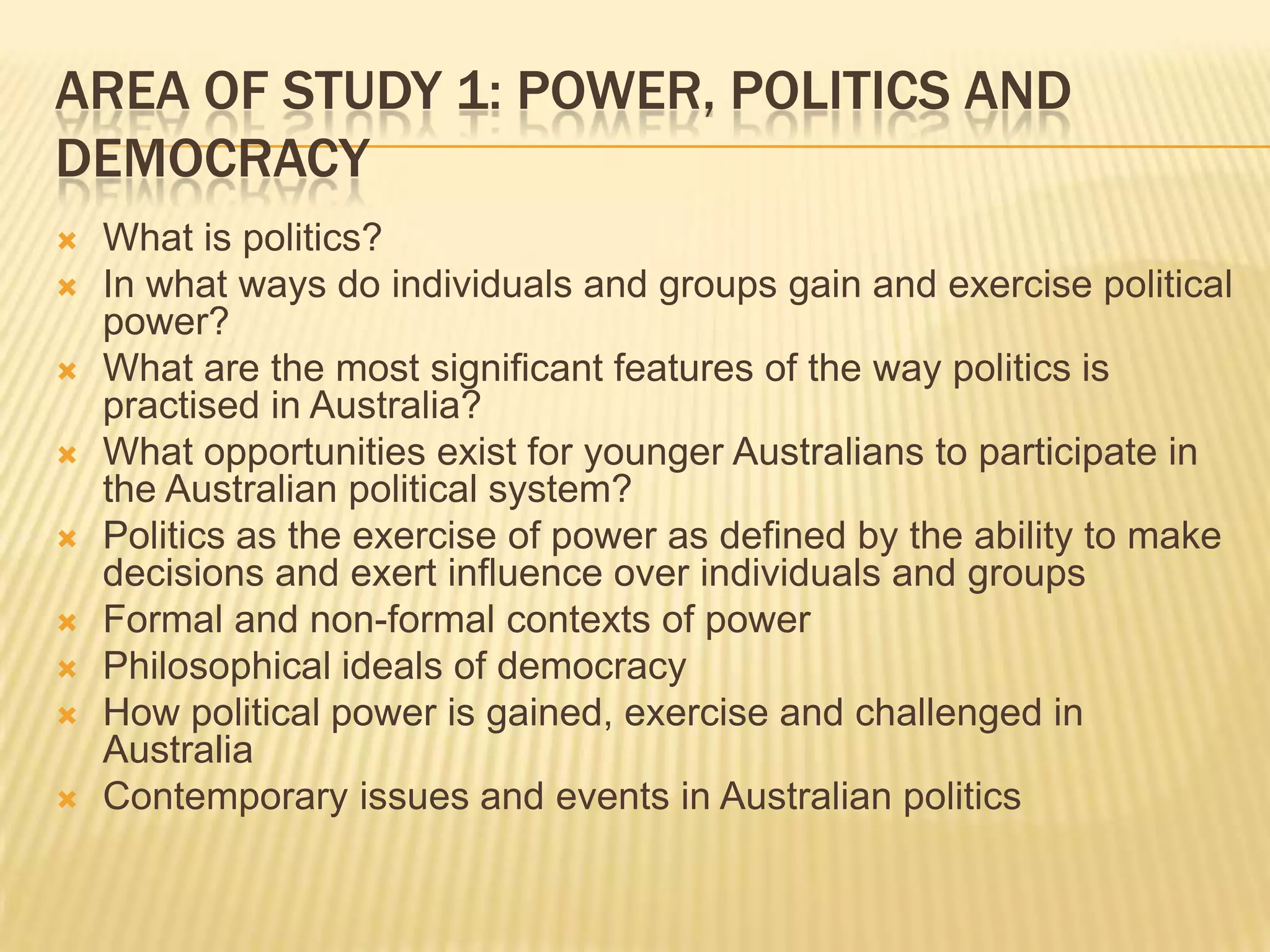 Australian and global politics unit 1 | PPTX
