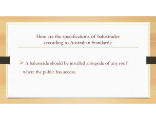 Australian Balustrade Standards and Specifications | PDF