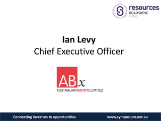 Australian Bauxite, CEO, Ian Levy | PDF