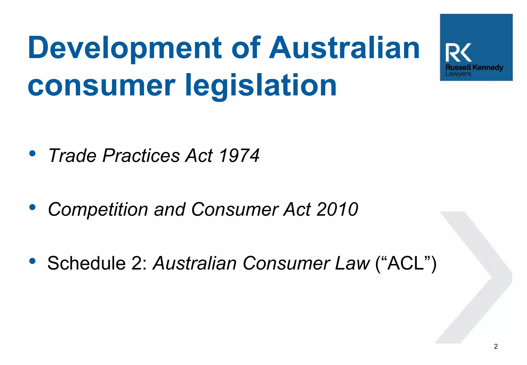Australian Consumer Law | PPTX