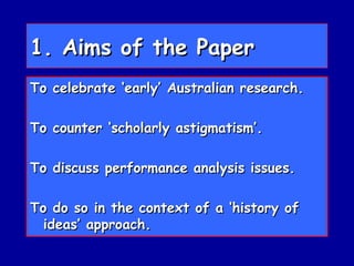 Australian Contribution To The Analysis Of Football | PPT
