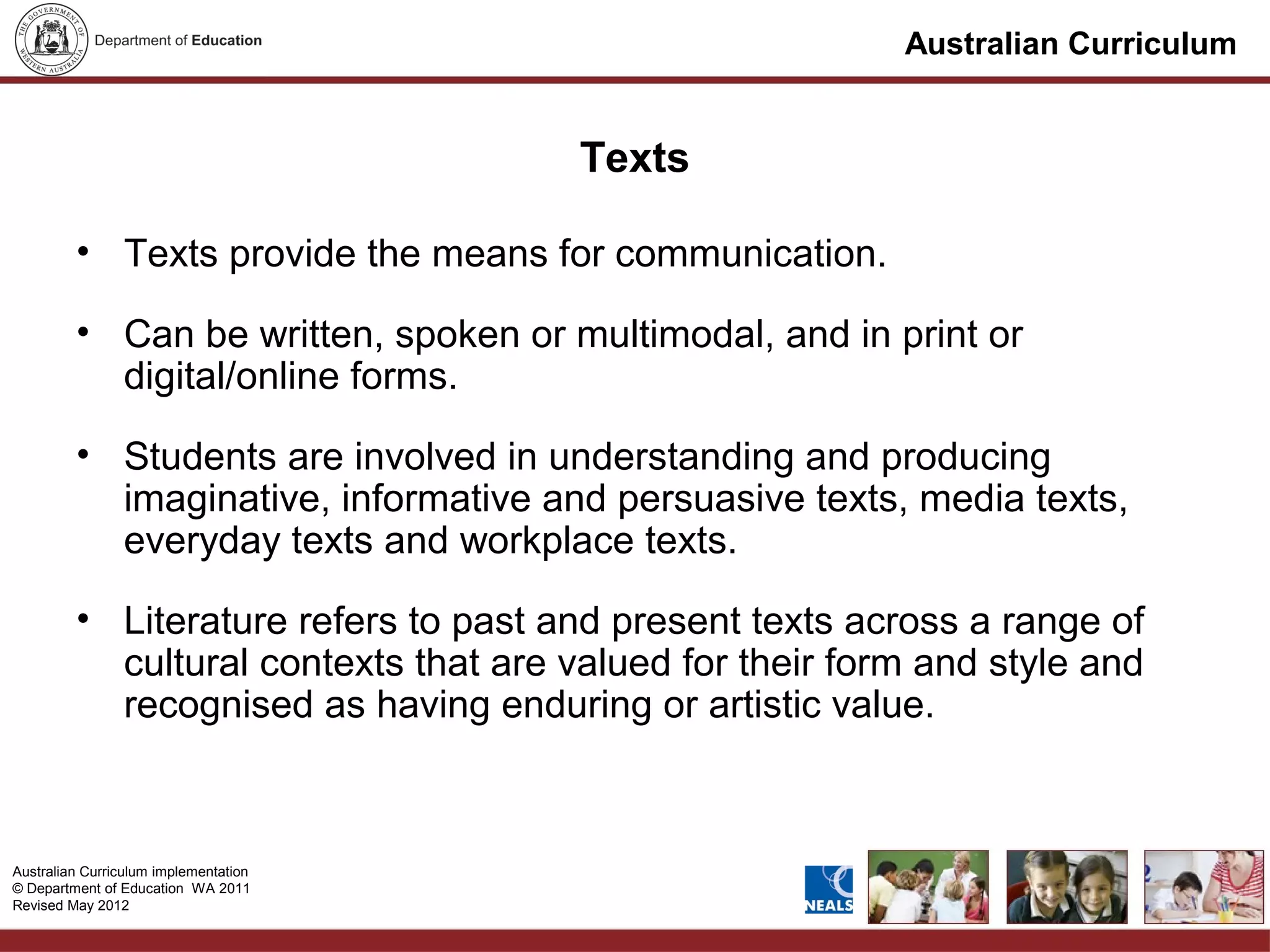 Australian curriculum english presentation feb 2012 final version | PPT