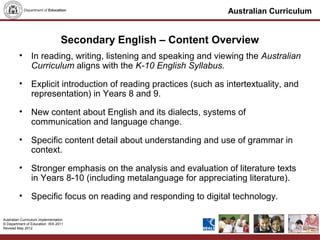 Australian curriculum english presentation feb 2012 final version | PPT