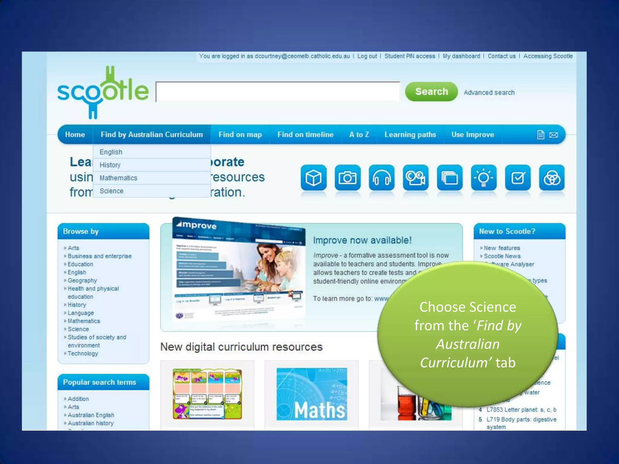 Australian curriculum resources in scootle | PPTX