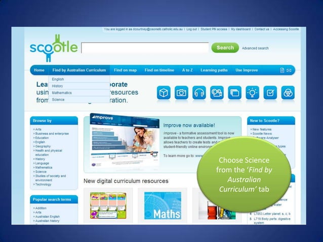 Australian curriculum resources in scootle | PPTX